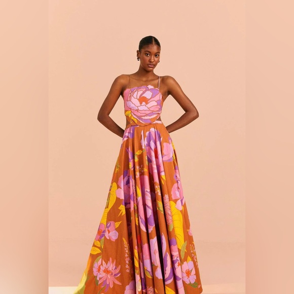 FARM Rio | Dresses | Farm Rio Embroidered Flower Top Maxi Dress | Poshmark
